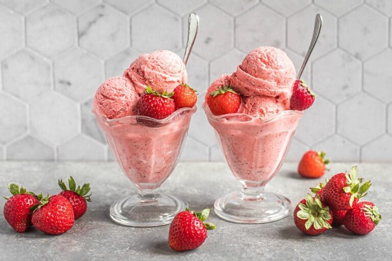 Strawberry Sherbet (Dairy-Free) - Deliciously Organic - Carrie Korem, FNTP