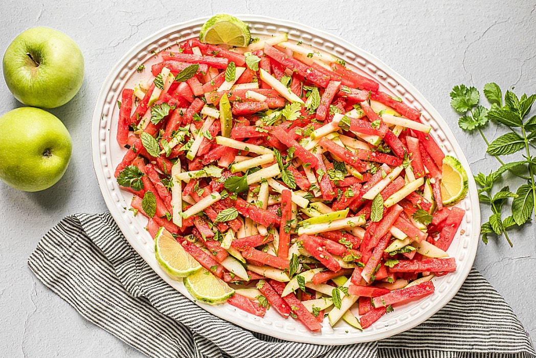 Watermelon and Apple Salad - Deliciously Organic - Carrie Korem, FNTP