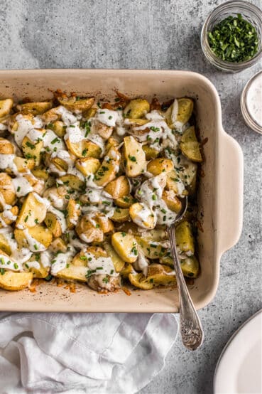 Cheesy Ranch Potatoes - Deliciously Organic - Carrie Korem, FNTP
